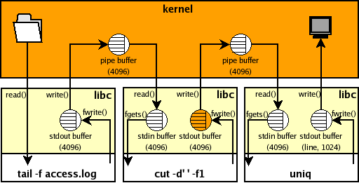 Linux stdin stdout stderr 1 